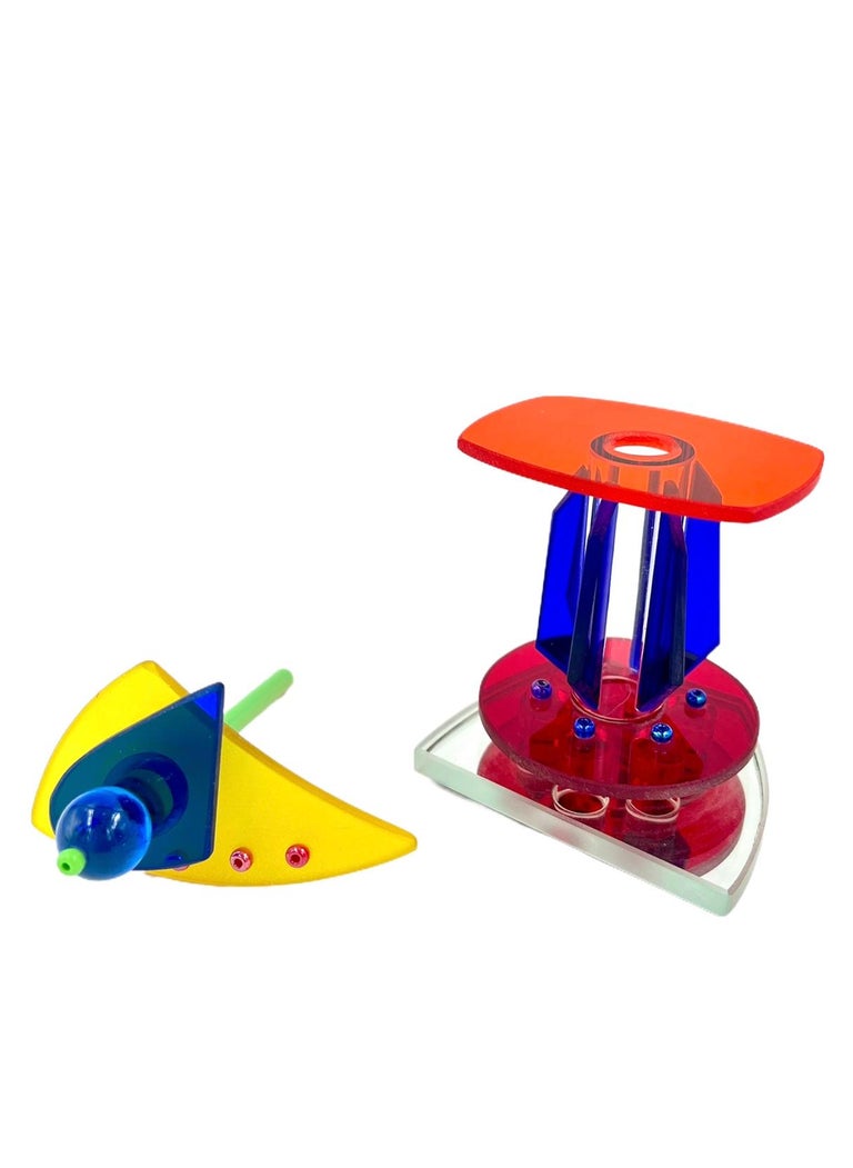 George Ponzini Postmodern Art Glass Perfume Bottle For Sale at 1stDibs