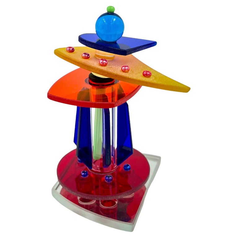 George Ponzini Postmodern Art Glass Perfume Bottle For Sale at 1stDibs