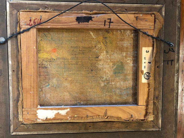 George Rene Sinicki "Futbol Match" Original Oil on Canvas, circa 1950s ...