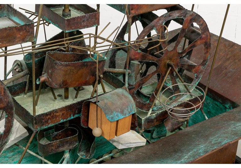 George Rhoads 1989 Large Scale Metal Kinetic Fountain Sculpture For ...