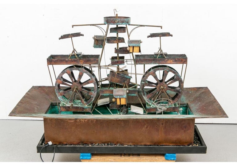 George Rhoads 1989 Large Scale Metal Kinetic Fountain Sculpture For ...