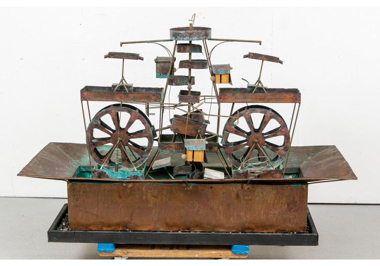 George Rhoads 1989 Large Scale Metal Kinetic Fountain Sculpture For ...