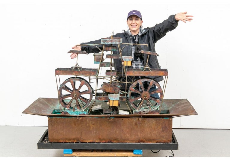 George Rhoads 1989 Large Scale Metal Kinetic Fountain Sculpture For ...