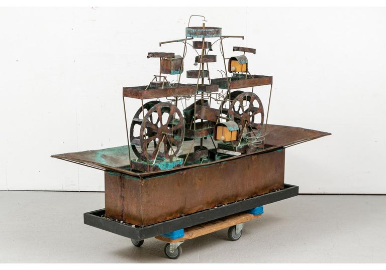 George Rhoads 1989 Large Scale Metal Kinetic Fountain Sculpture For ...