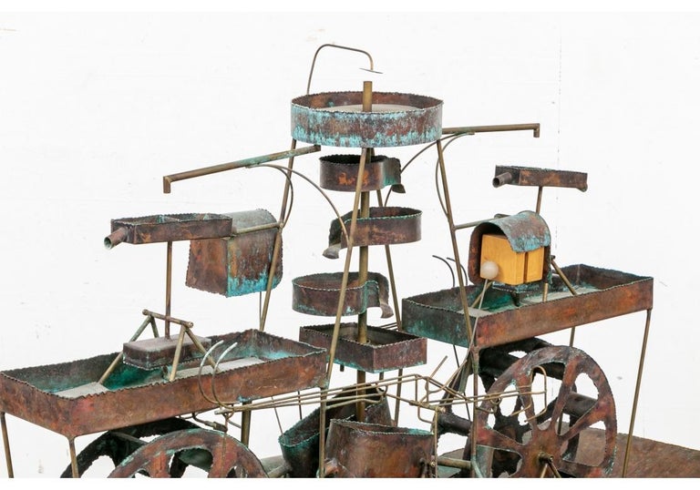 George Rhoads 1989 Large Scale Metal Kinetic Fountain Sculpture For ...
