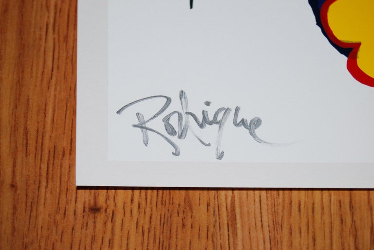 George Rodrigue - Bearly Spring White - Signed Silkscreen Blue Dog ...