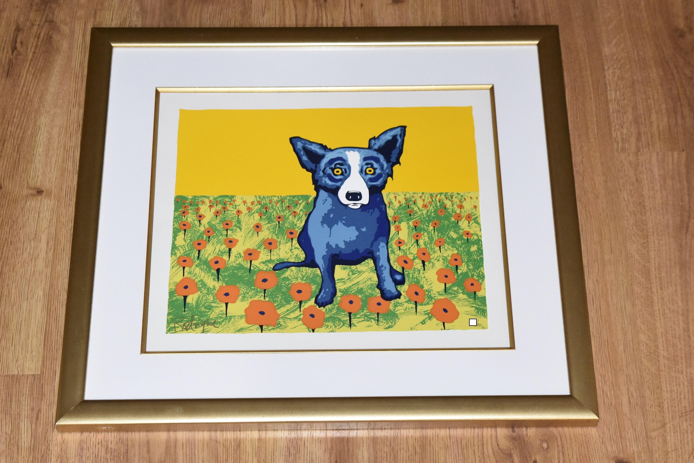 George Rodrigue - Blue Dog "Flowers Bring Me Luck" Signed Numbered ...