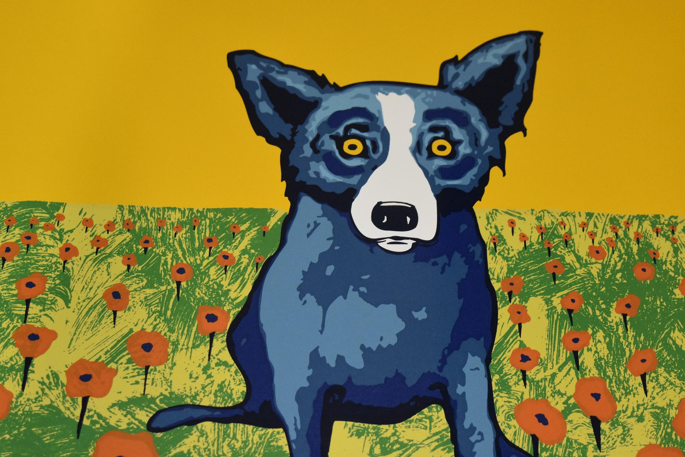 George Rodrigue - Blue Dog "Flowers Bring Me Luck" Signed Numbered ...