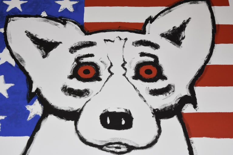 George Rodrigue - Blue Dog "God Bless America" For Sale at 1stDibs