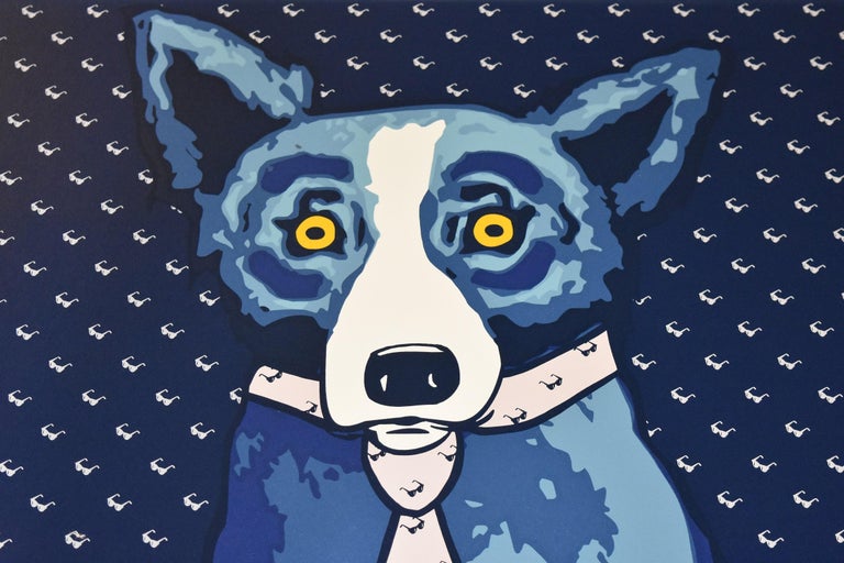 George Rodrigue - Blue Dog "Shades of the 50''s Blue" Print Signed ...