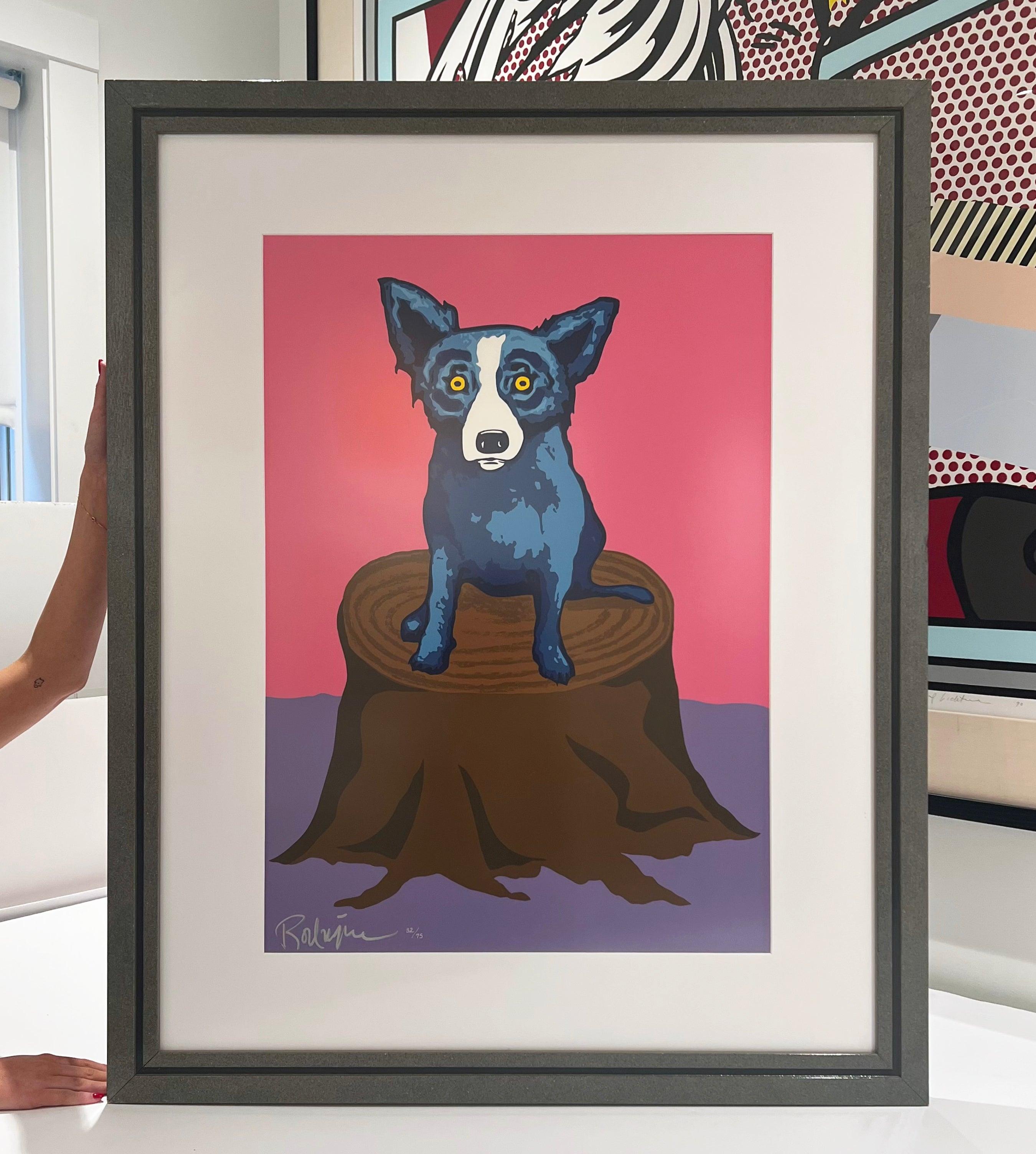 George Rodrigue - Dog on a Stump For Sale at 1stDibs
