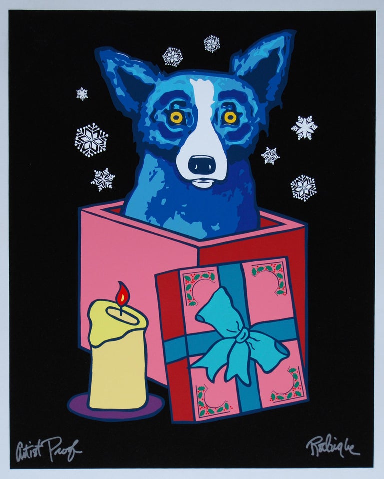 George Rodrigue - Midnight Surprise - Signed Silkscreen Print Blue Dog ...