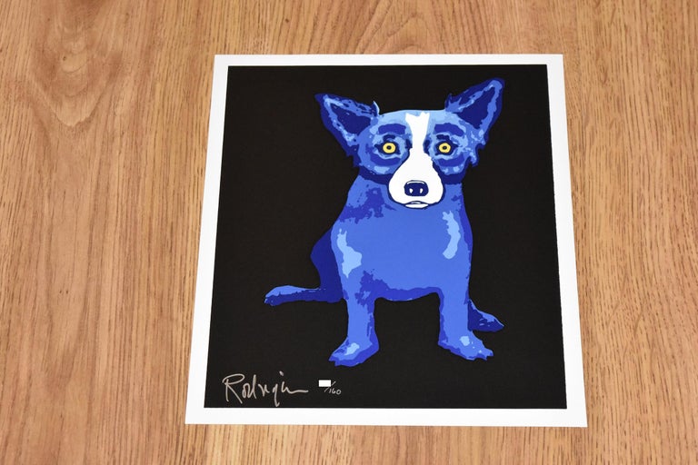 George Rodrigue - Puppy Love Black - Signed Silkscreen Print at 1stDibs