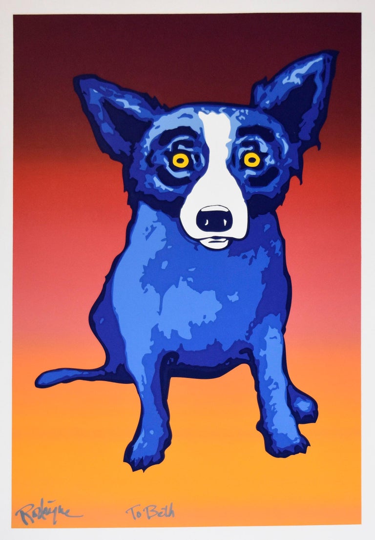 George Rodrigue - Second Line Split Font - Signed Silkscreen Print Blue ...