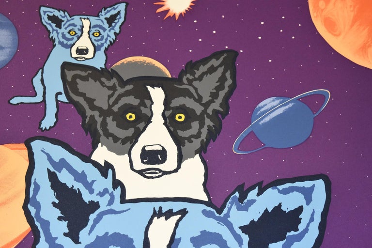George Rodrigue - Tiffany's Universe - Signed Silkscreen Print Blue Dog ...