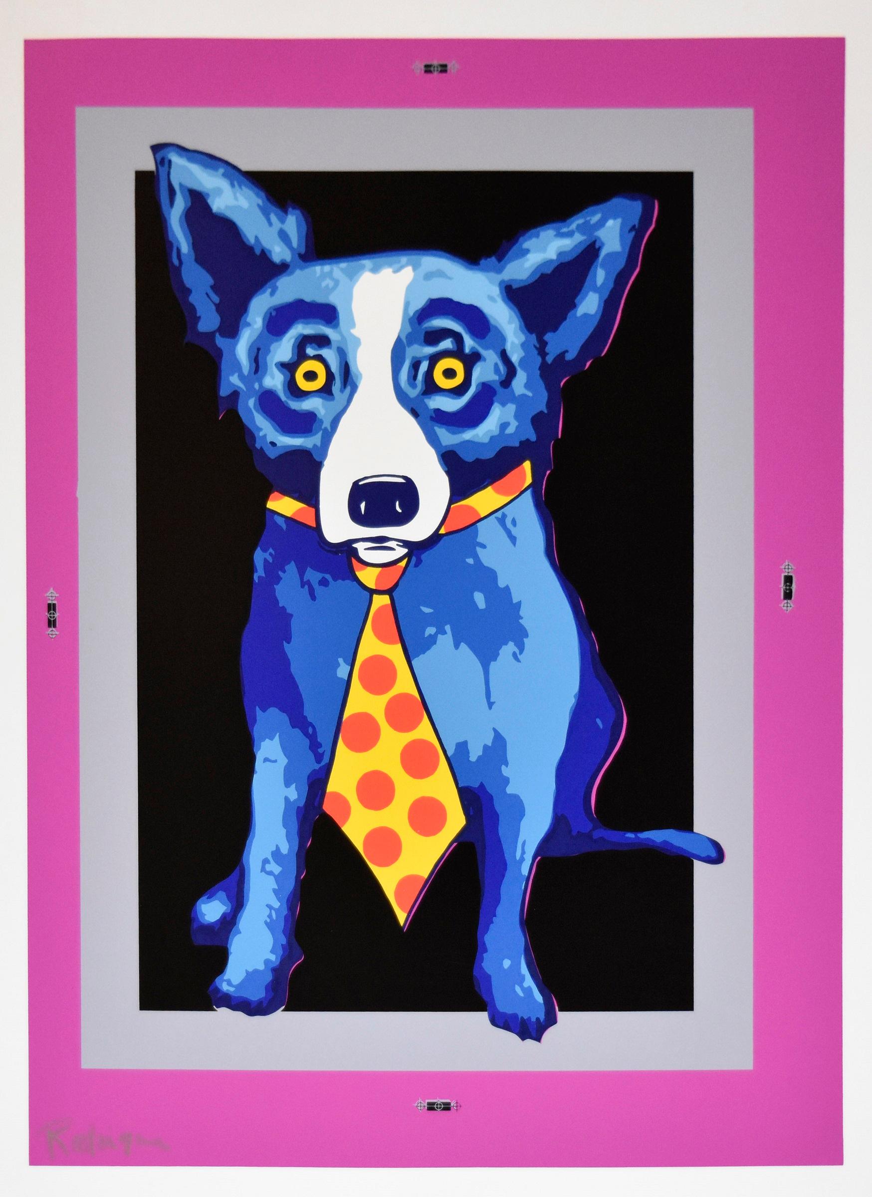 George Rodrigue - Mardi Gras Dogs Black - Signed Silkscreen Print Blue ...