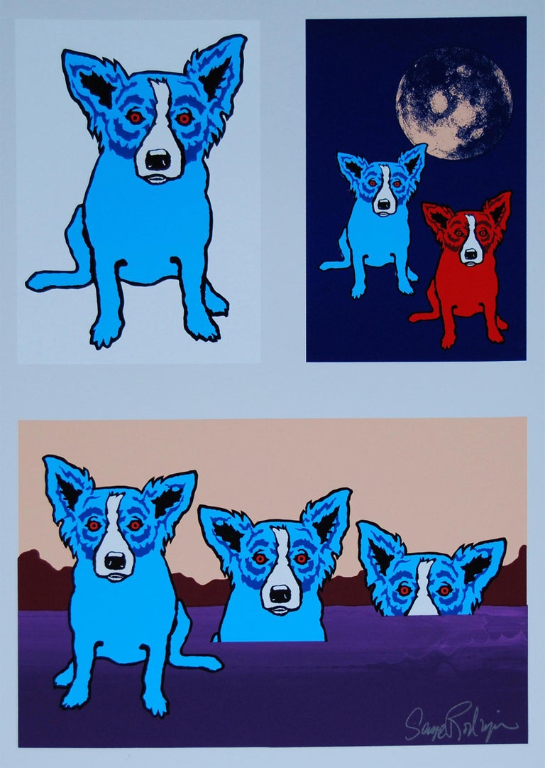 blue dog poster frames