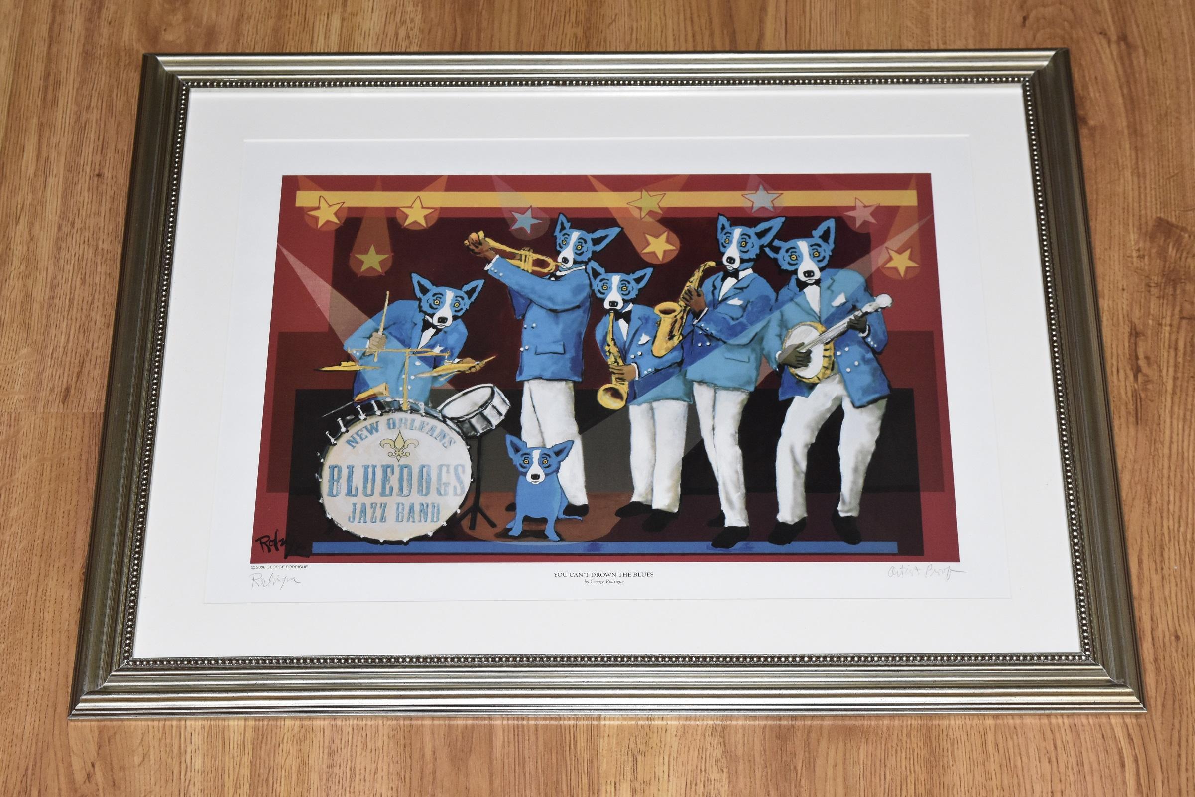 George Rodrigue - You Can't Drown the Blues - Signed Silkscreen Blue ...
