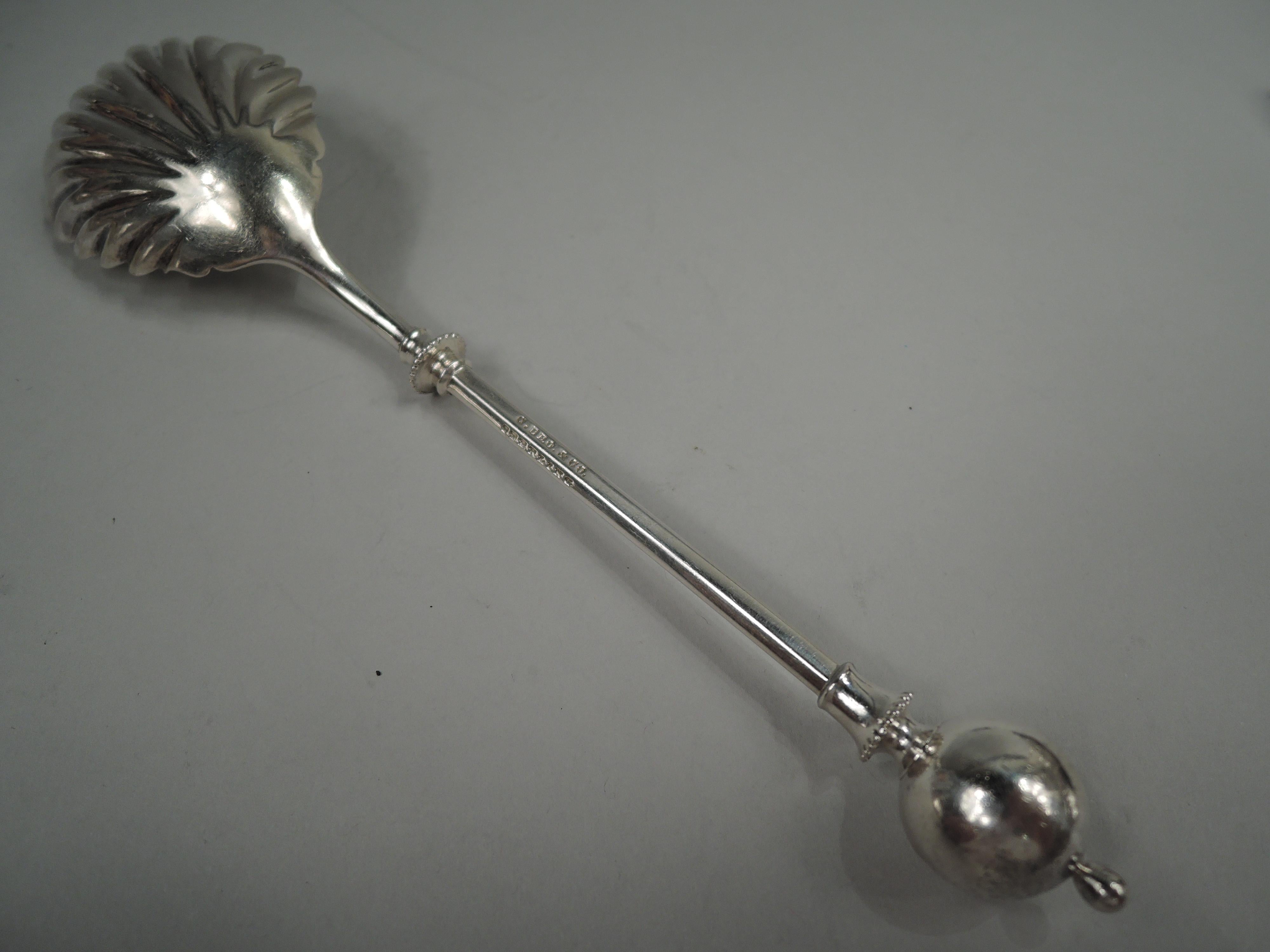 George Sharp Philadelphia Sterling Silver Ball Sugar Spoon For Sale at ...