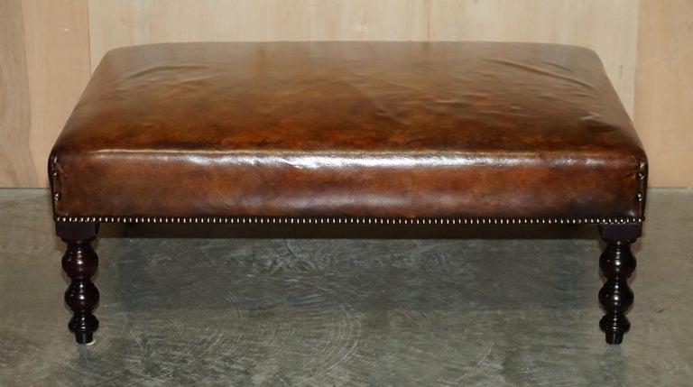 GEORGE SMiTH EXTRA LARGE RESTORED HAND DYED BROWN LEATHER HEARTH ...