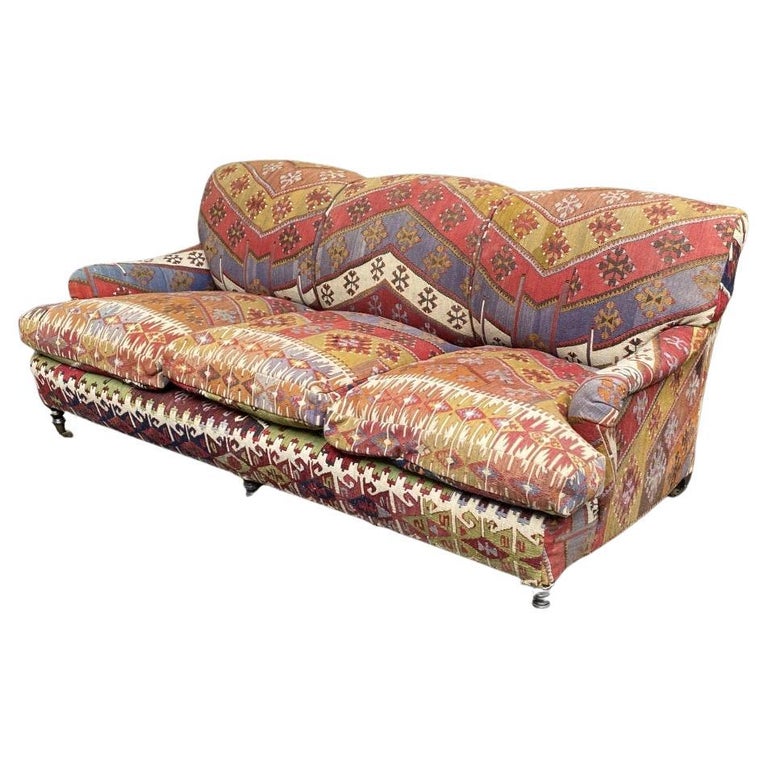 George Smith Kilim Clad Three Seat Sofa For Sale at 1stDibs
