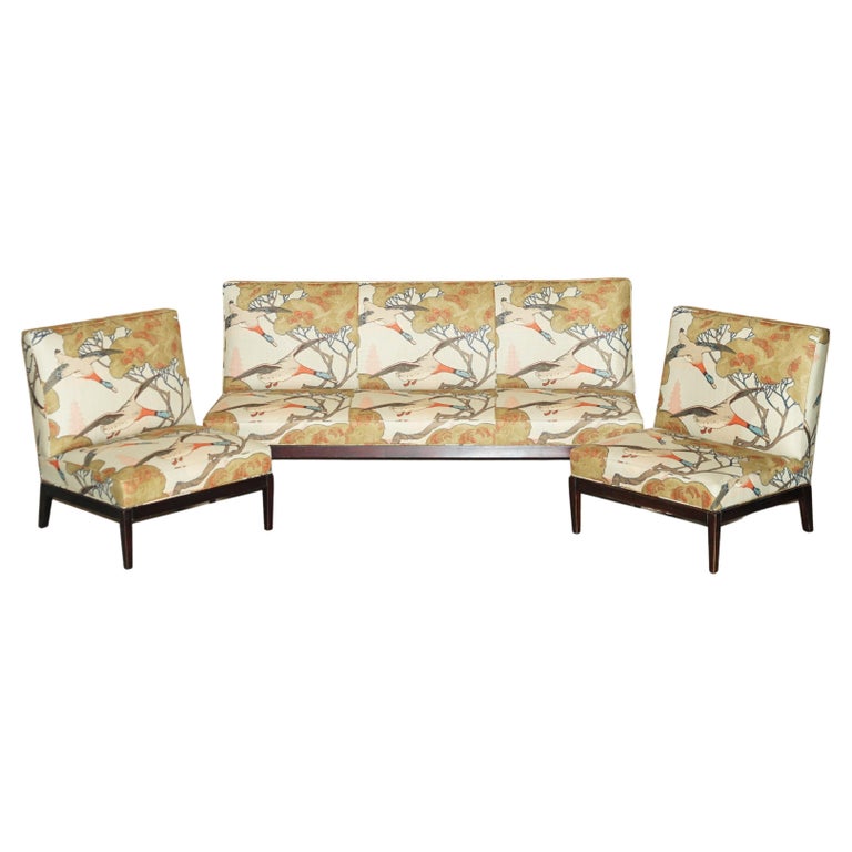 George Smith Norris Three Piece Suite Sofa and Armchairs in Mulberry ...