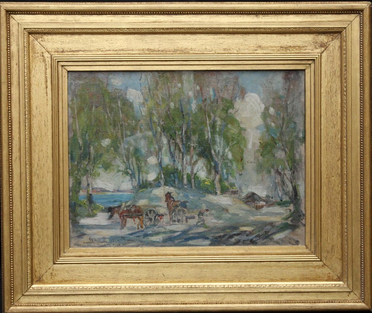 George Smith - Working Horses in Scottish Landscape - Scottish 1920s ...