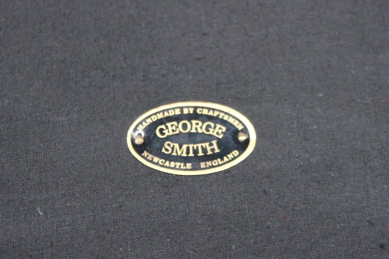 George Smith “Signature” Buttoned Footstool in Sublime Oxblood Leather ...