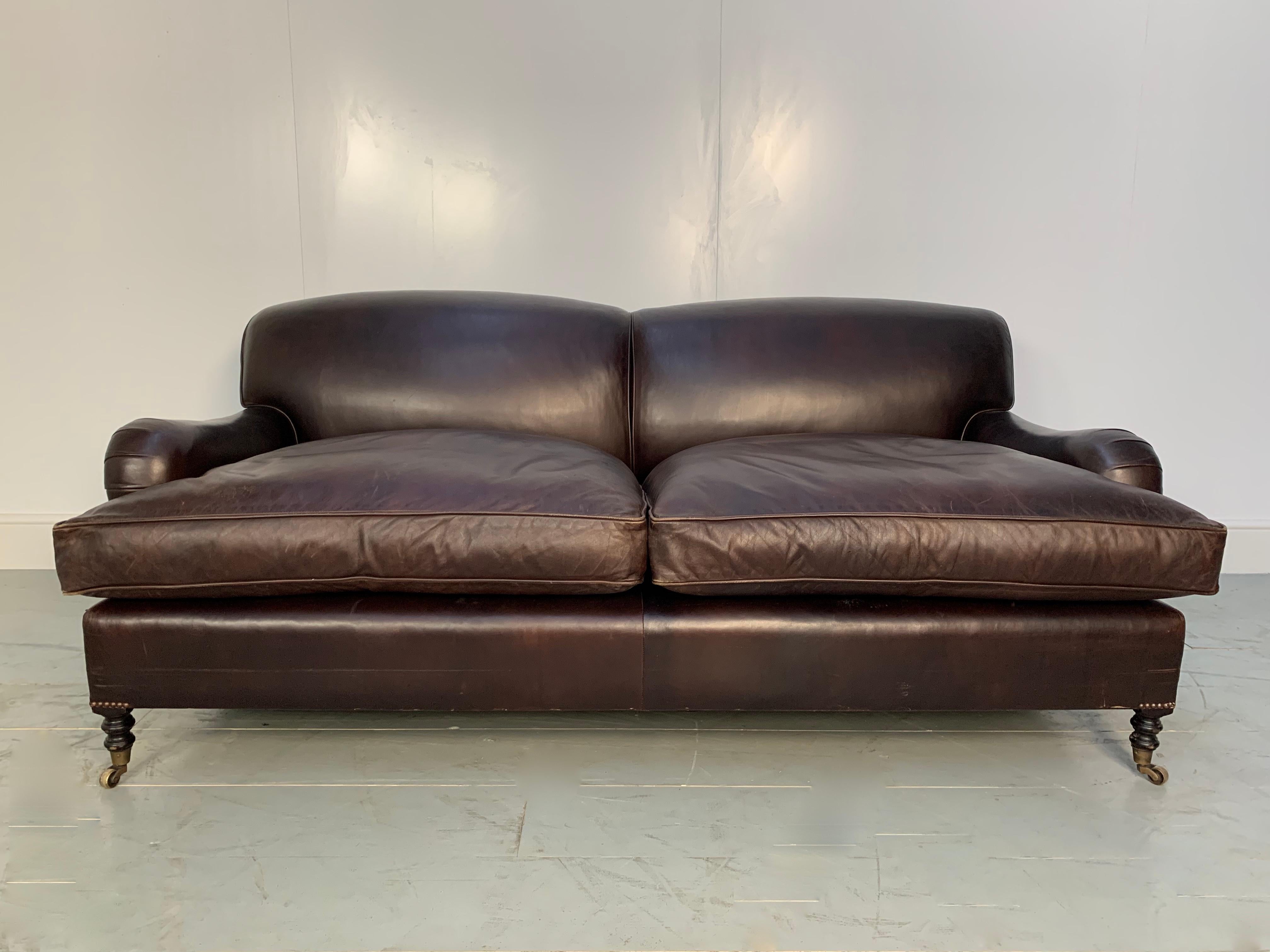 George Smith Signature "Standard-Arm" Large 2.5-Seat Sofa in Cocoa ...