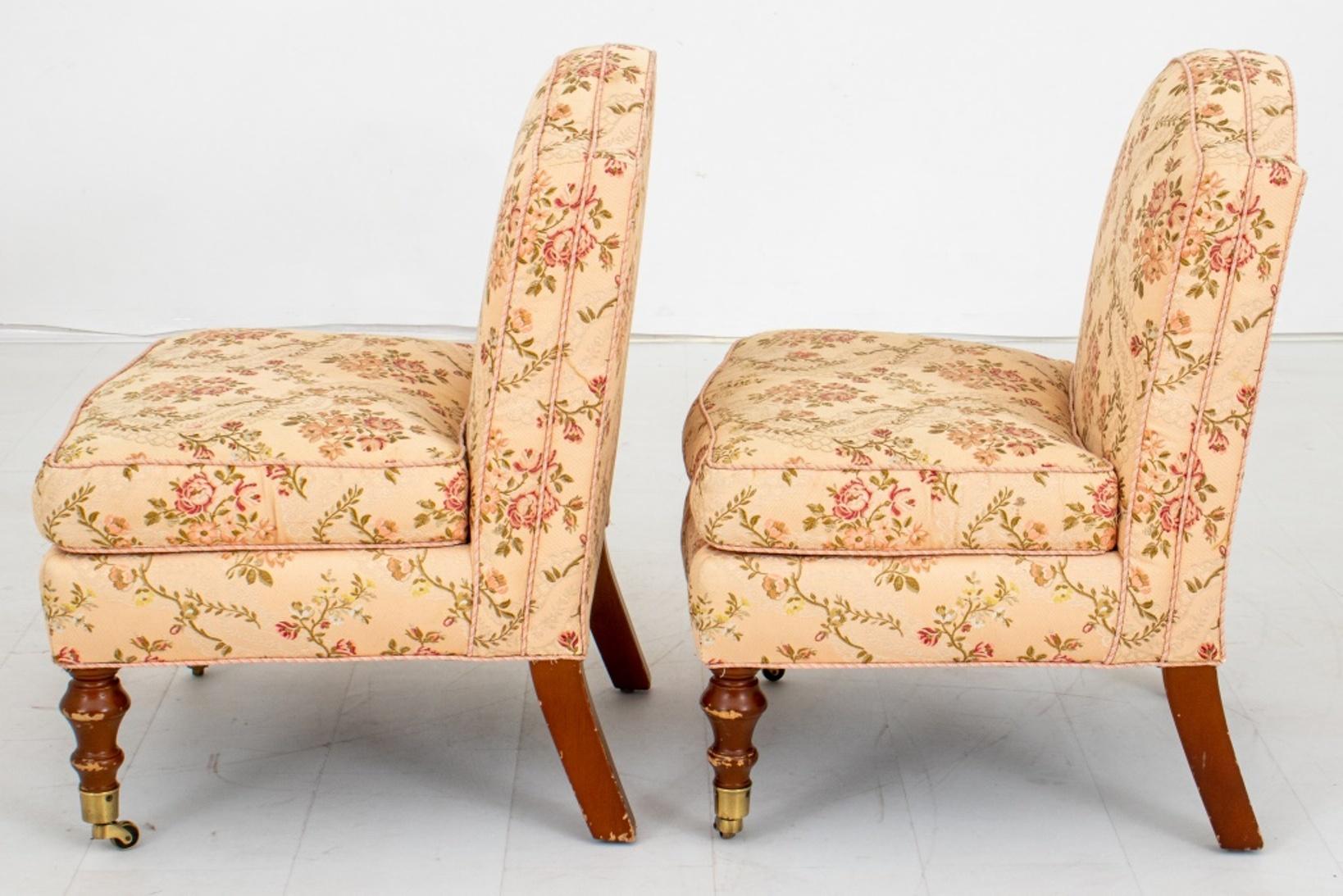 George Smith Style Slipper Chairs, Pair For Sale at 1stDibs