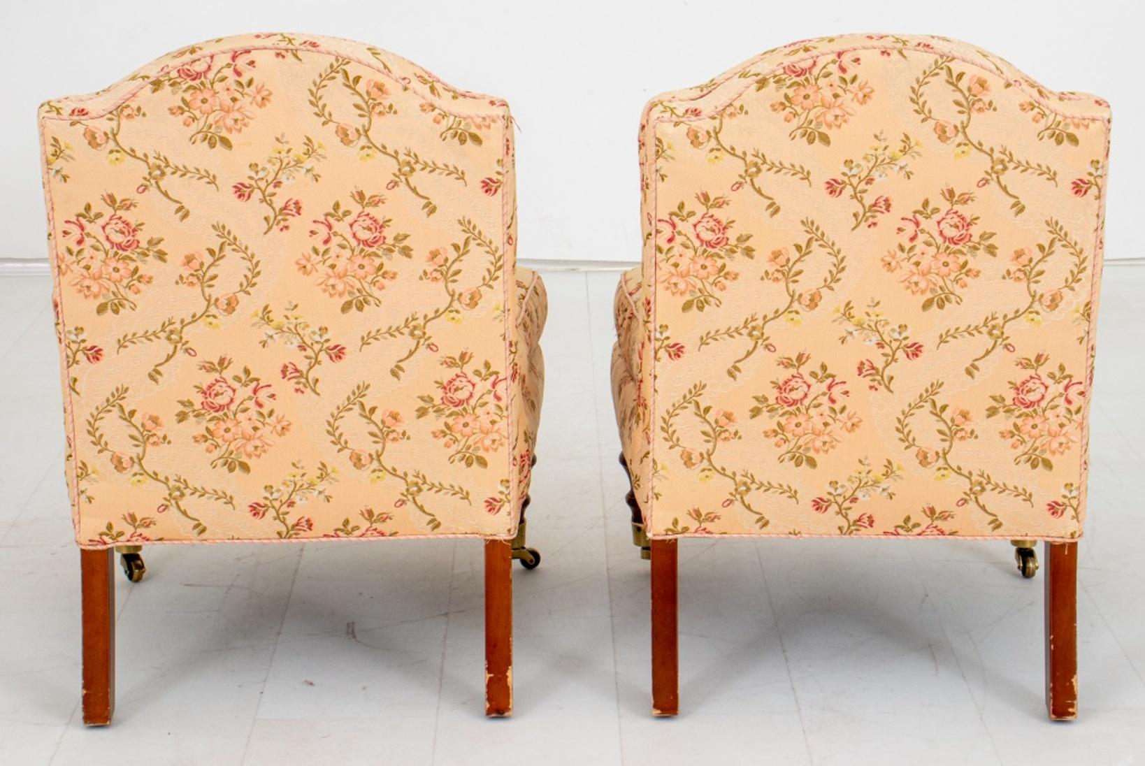 George Smith Style Slipper Chairs, Pair For Sale at 1stDibs