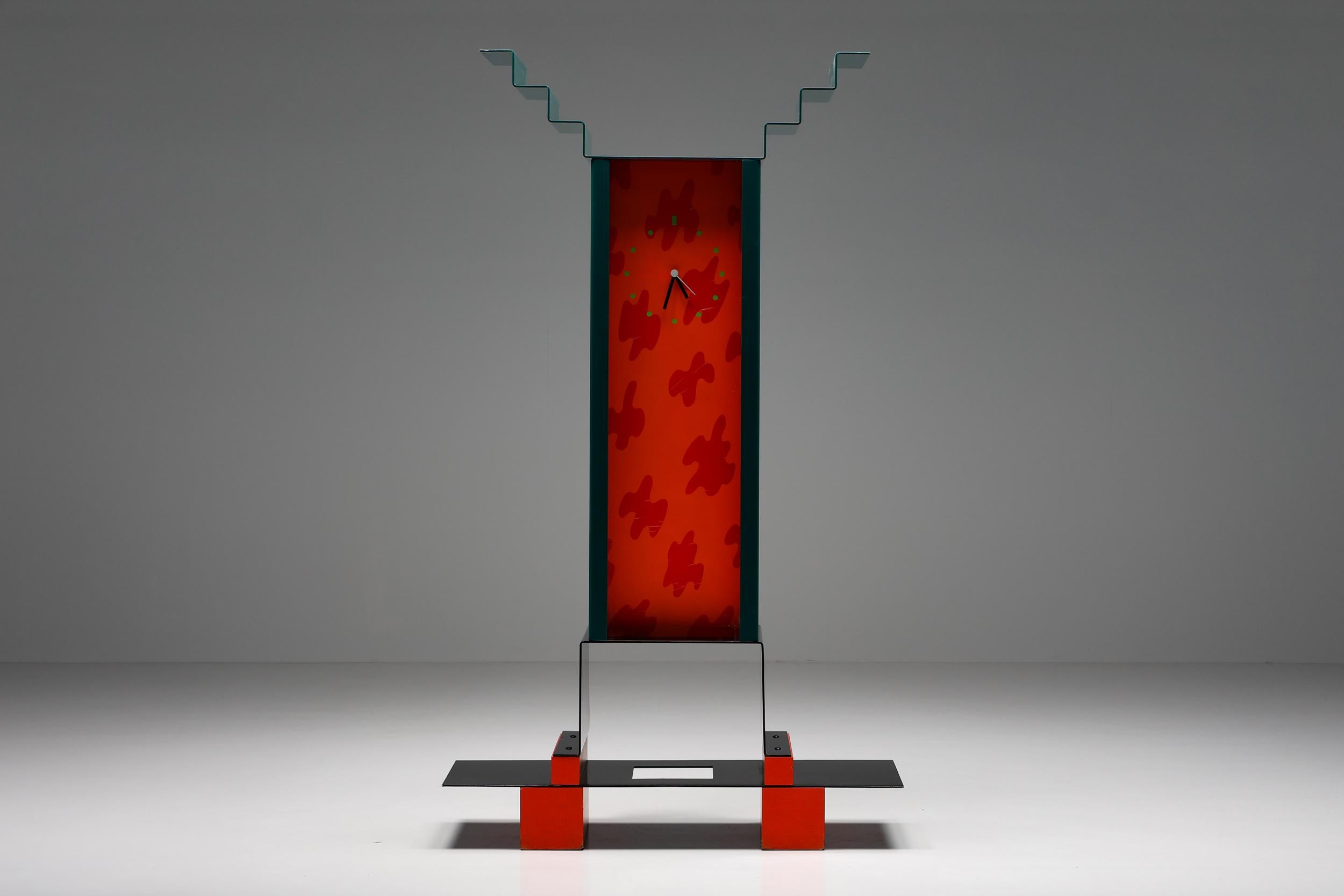 George Sowden, Memphis Milano Floor Clock, Italian Design, 1983 For ...