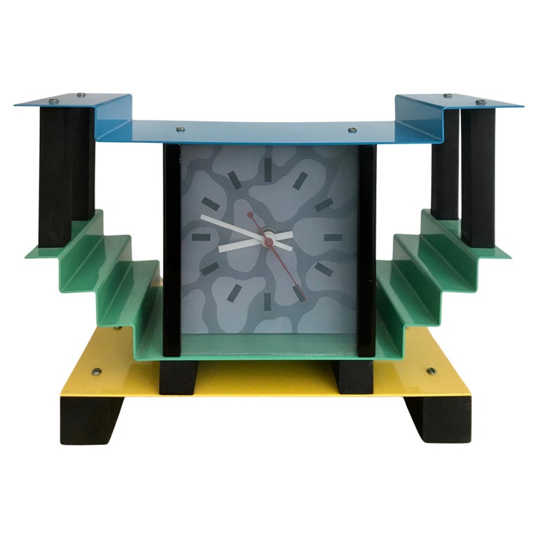 George Sowden Memphis Milano Objet D'art Clock, 1983 at 1stDibs
