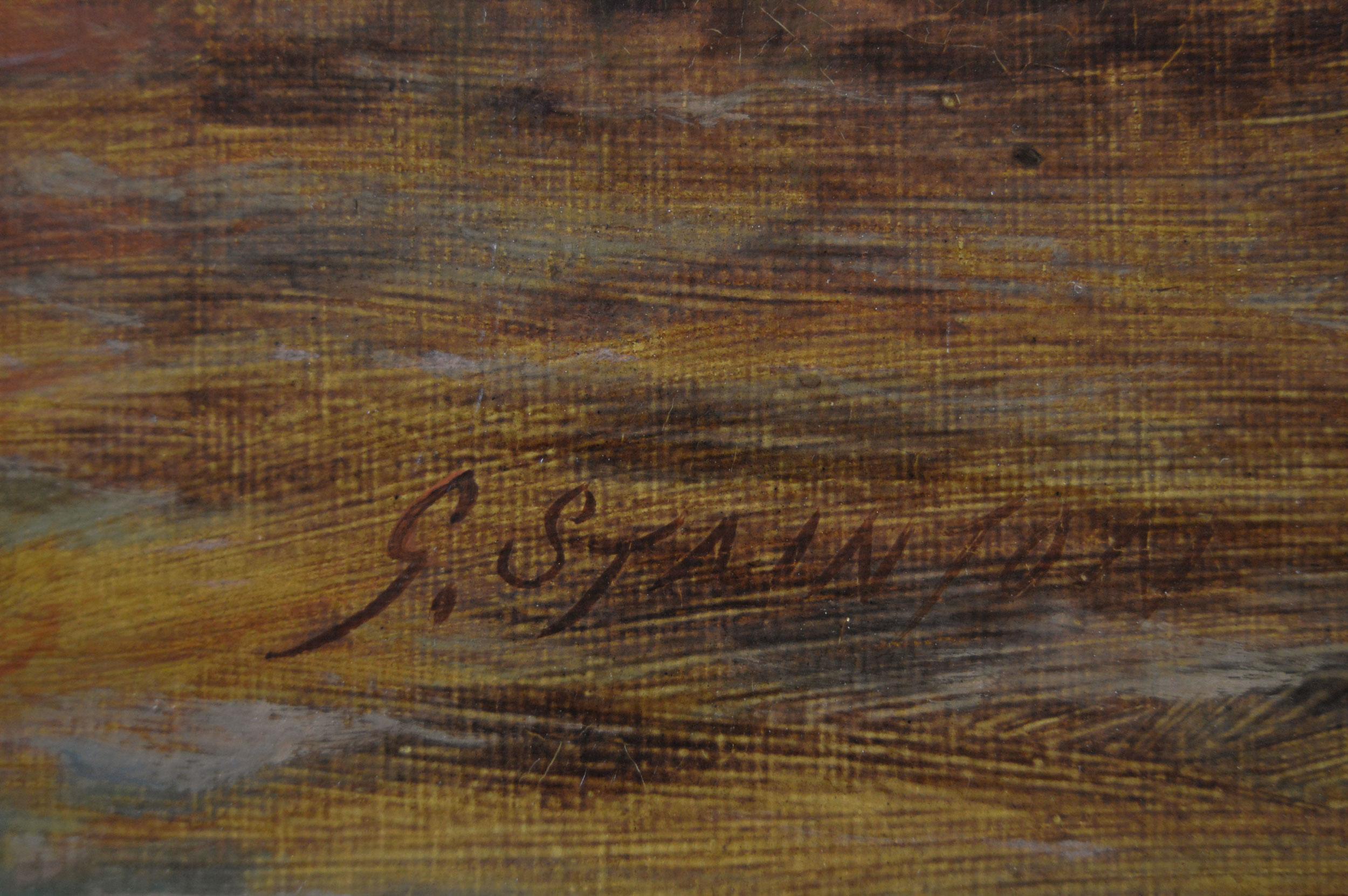 George Stainton - 19th Century seascape oil painting of fishing boats ...