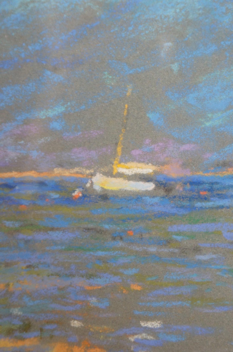 George Thomas Nantucket Impressionist Seascape Pastel Sailboat Painting ...