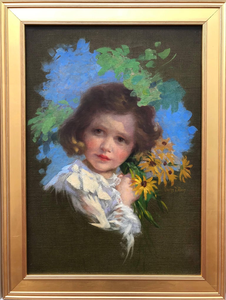 George Timothy Tobin - “Girl with Black-eyed Susans” For Sale at 1stDibs