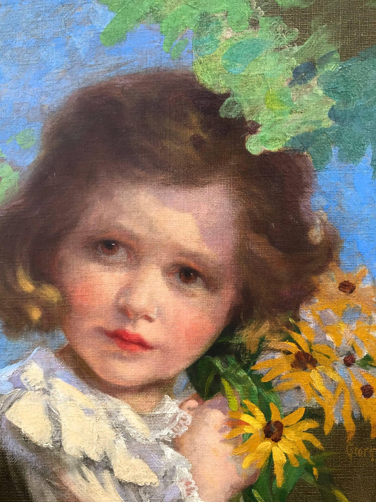 George Timothy Tobin - “Girl with Black-eyed Susans” For Sale at 1stDibs