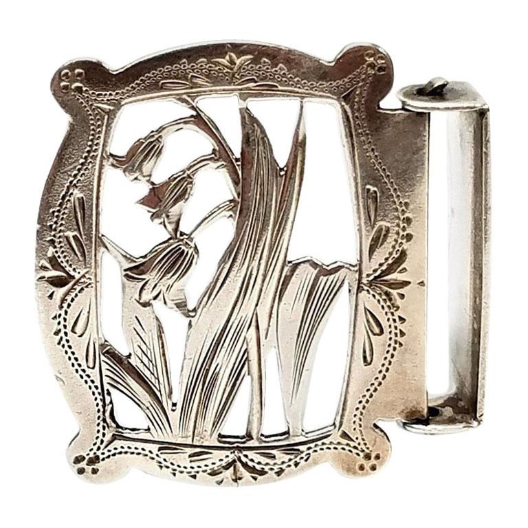 George W Shiebler for Theo B Starr Sterling Silver Belt Sash Buckle at ...