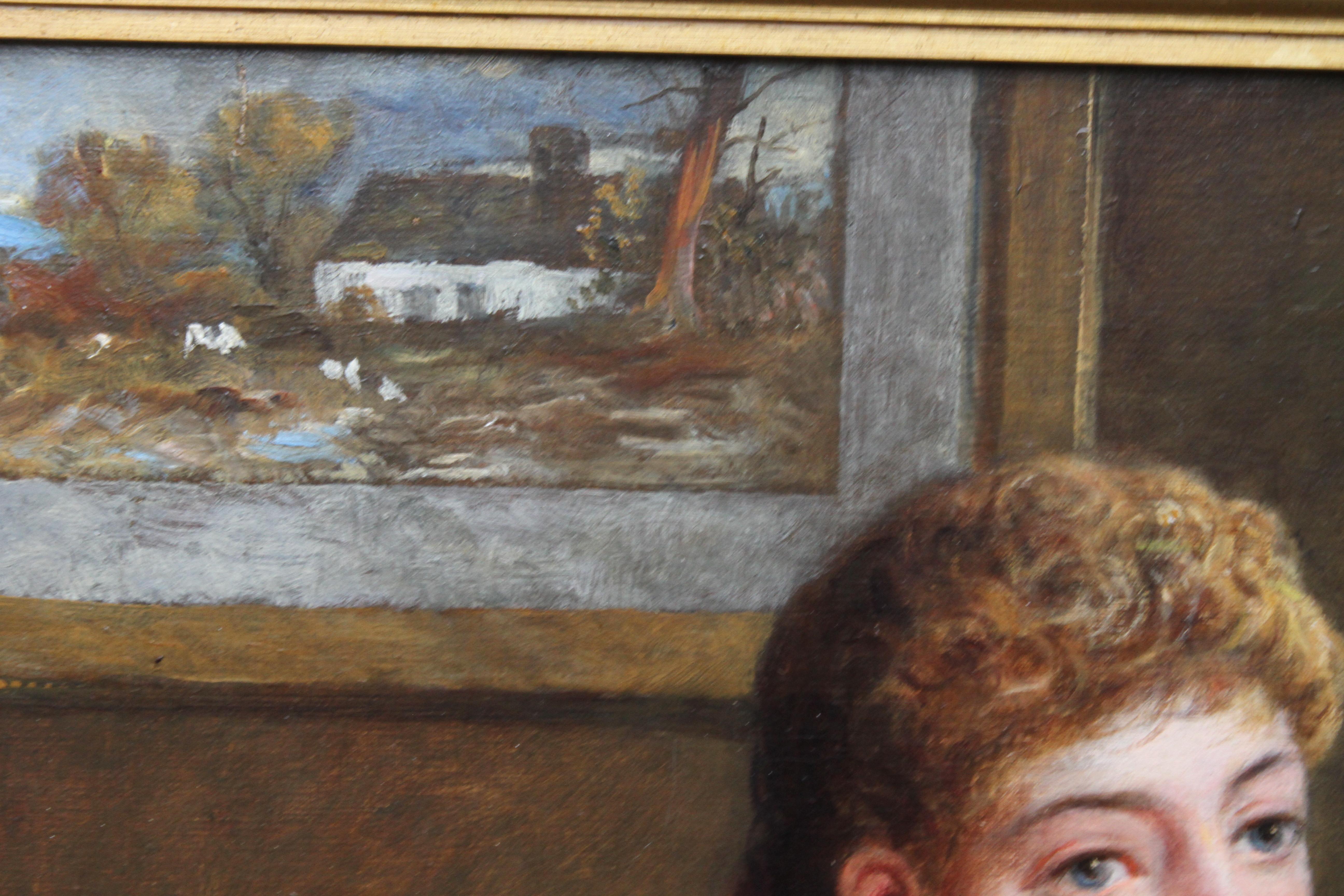 George Wells - Portrait of Chlorinda with Letter - British art ...