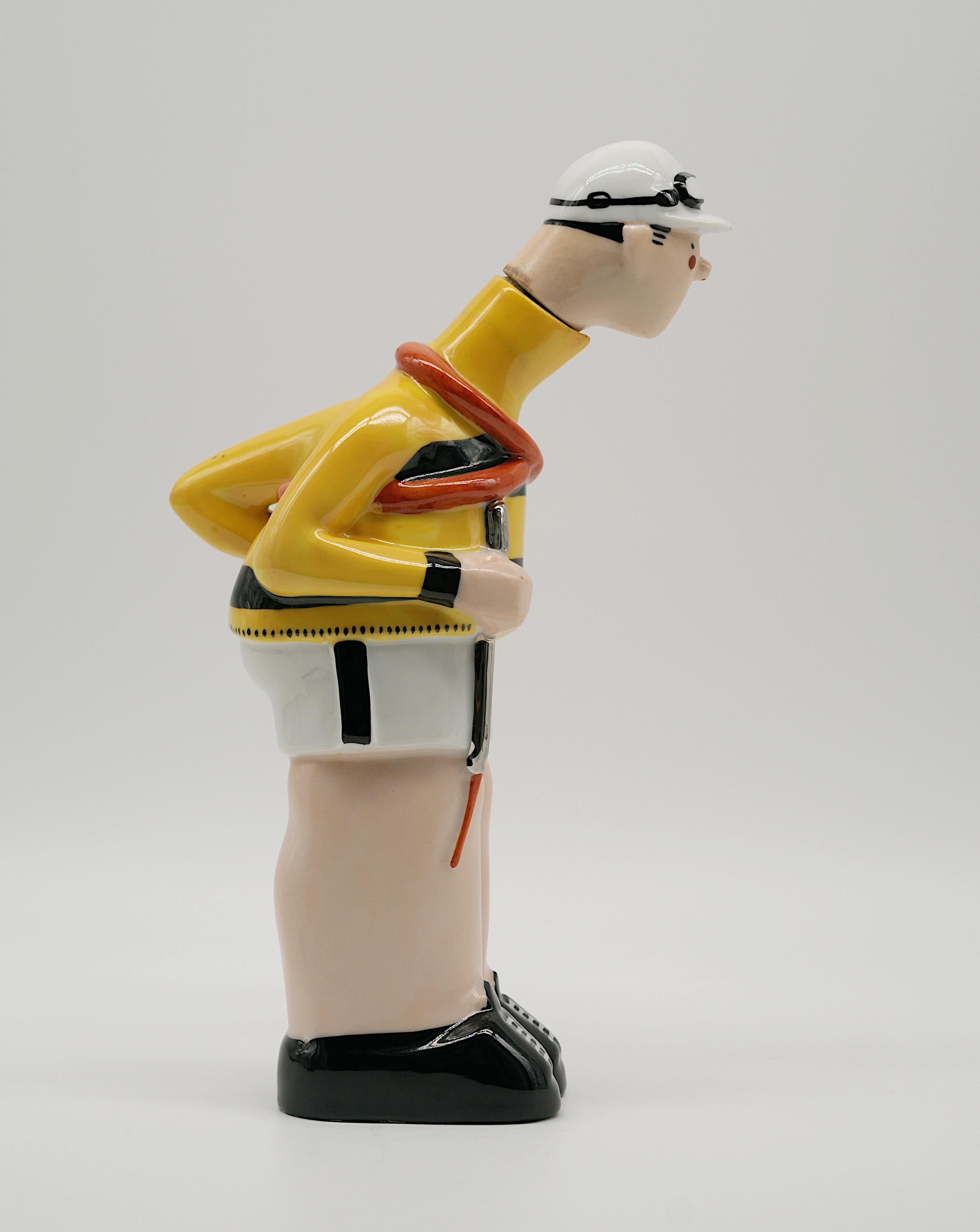Georges BASTARD Art Deco Cyclist Porcelain Bottle 1924, Paris Olympic ...