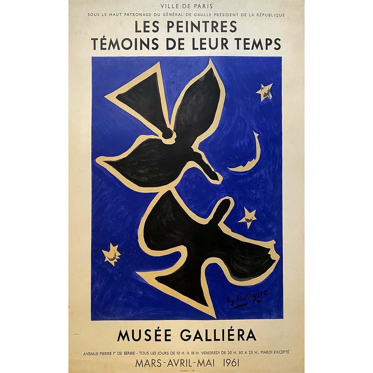 Georges Braque - 1961 original exhibition poster of Georges Braque at ...