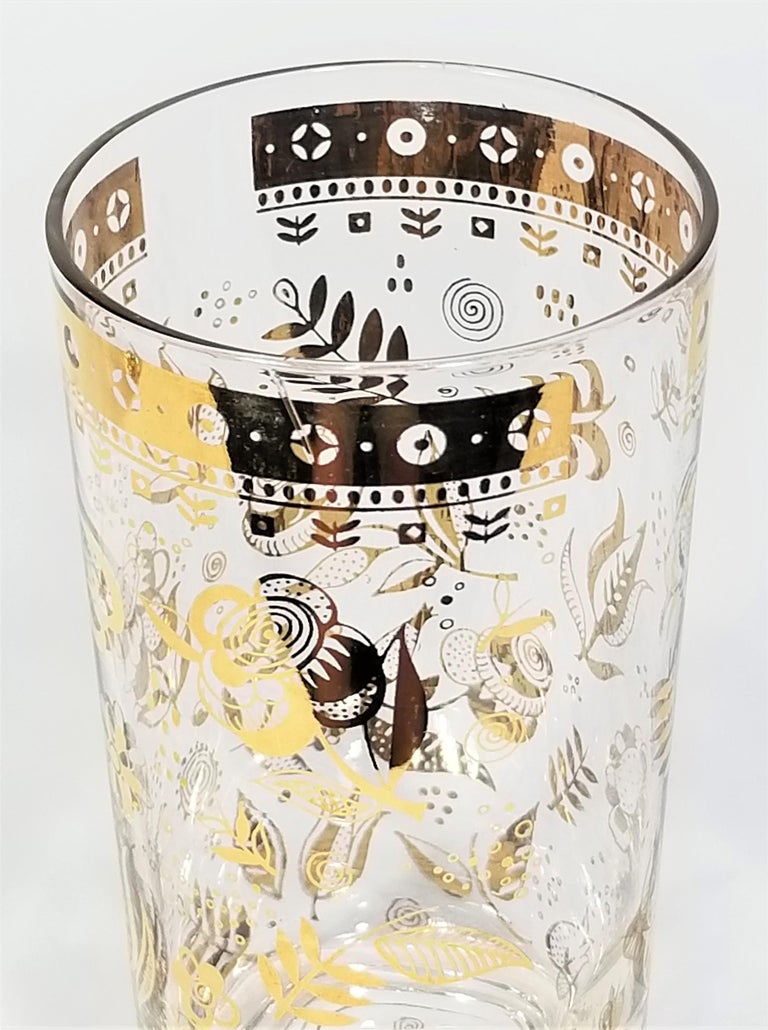 Georges Briard 22K Gold 1960s Glassware Barware Set of 8 For Sale at ...