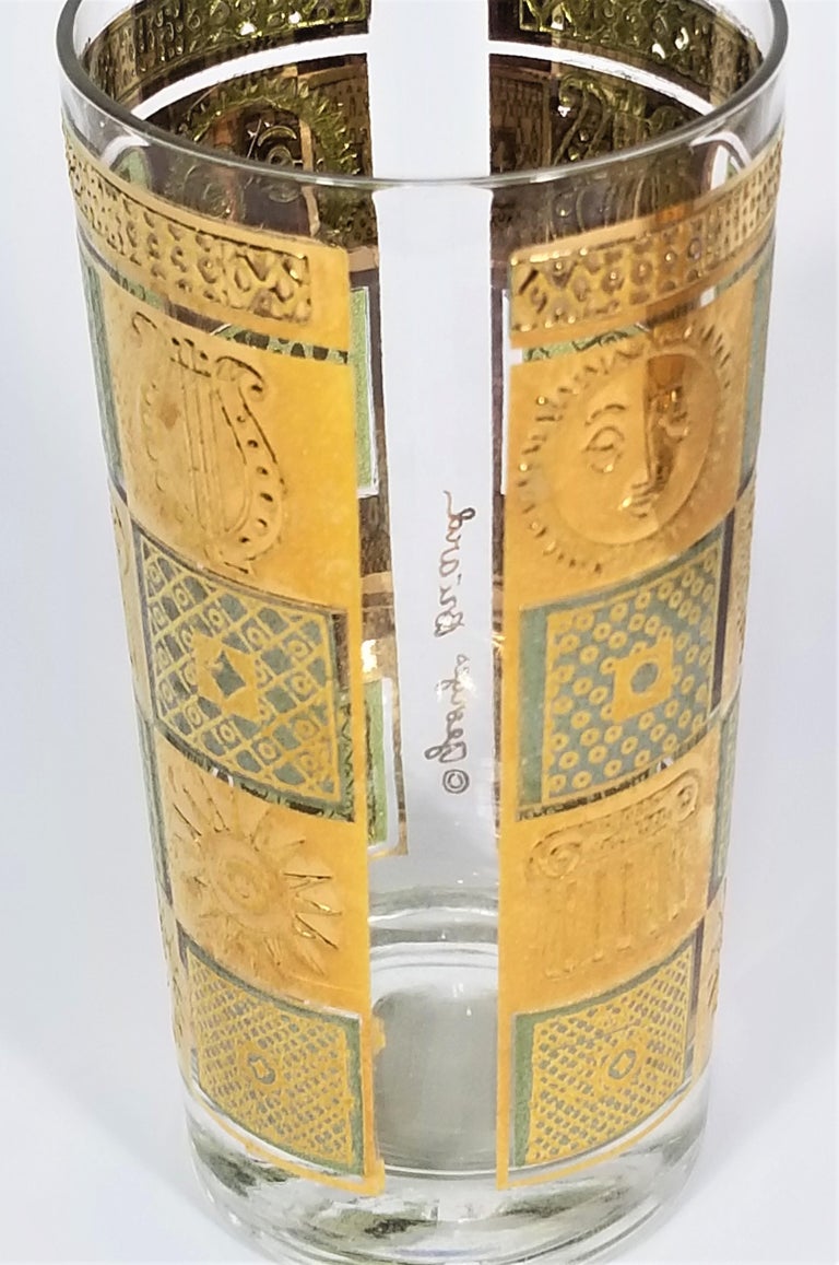 Georges Briard 22K Gold Glassware Barware 1960s Mid Century For Sale at ...