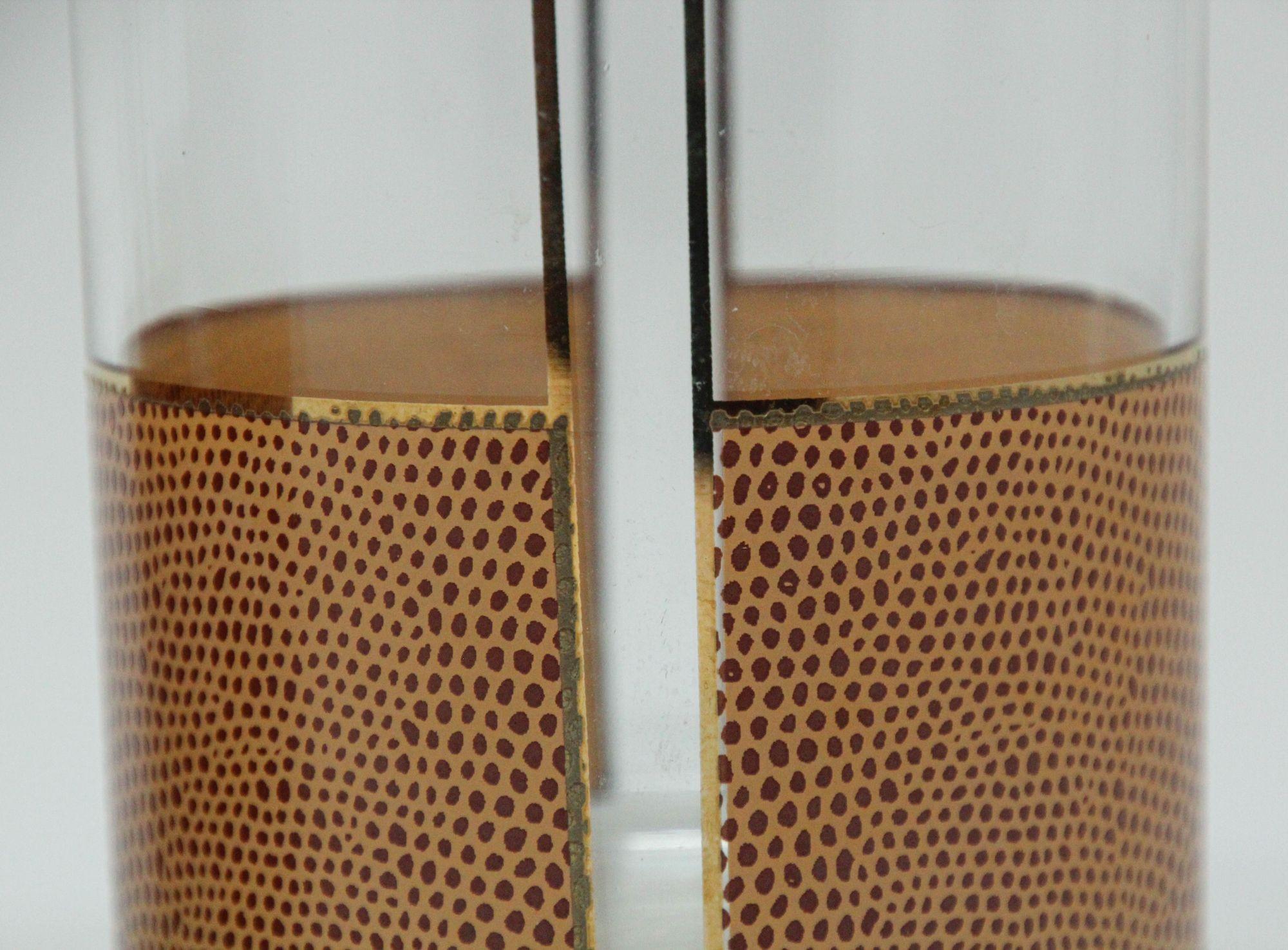 Georges Briard Brown and Gold Snake Skin Vintage 1950s Drinking Glasses ...