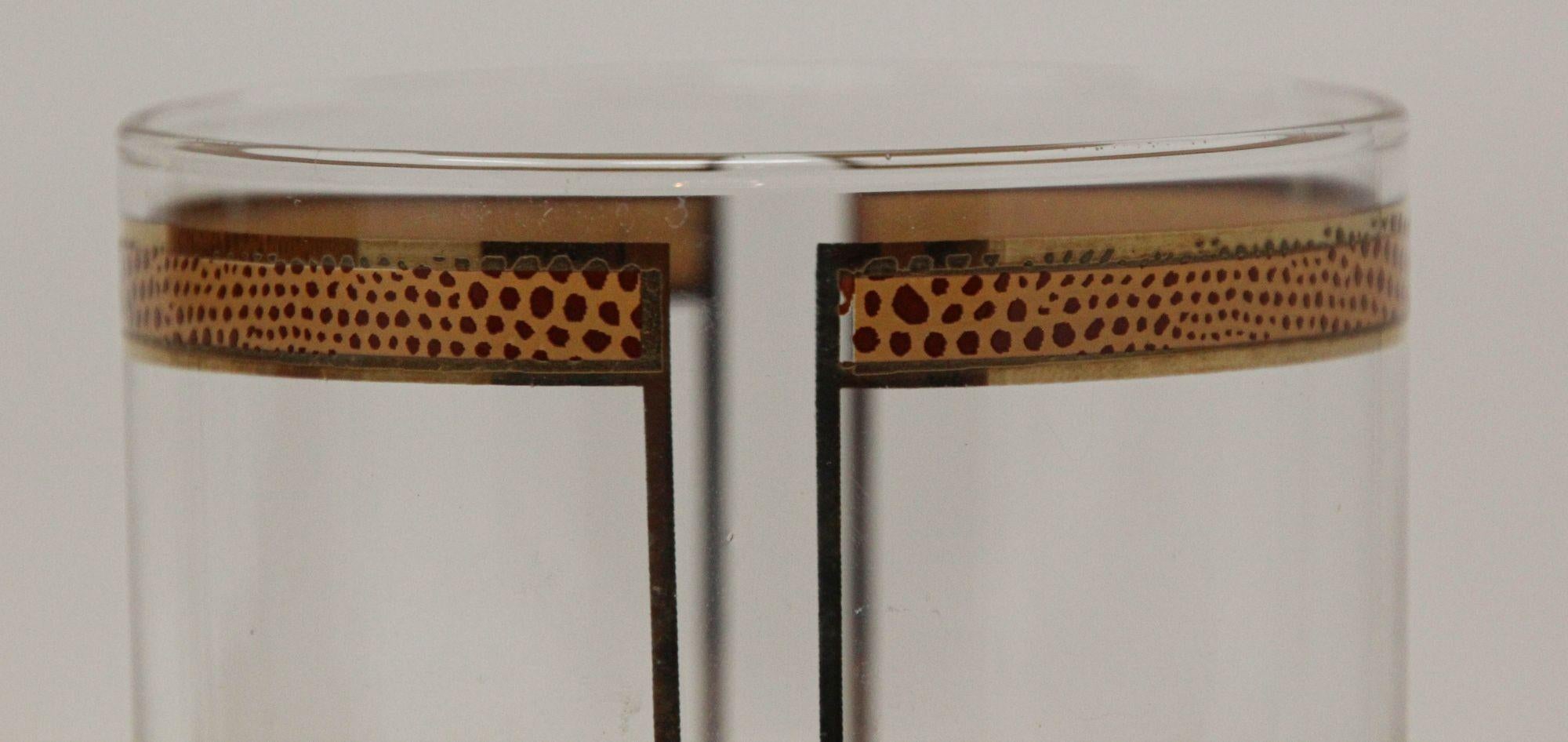 Georges Briard Brown and Gold Snake Skin Vintage 1950s Drinking Glasses ...