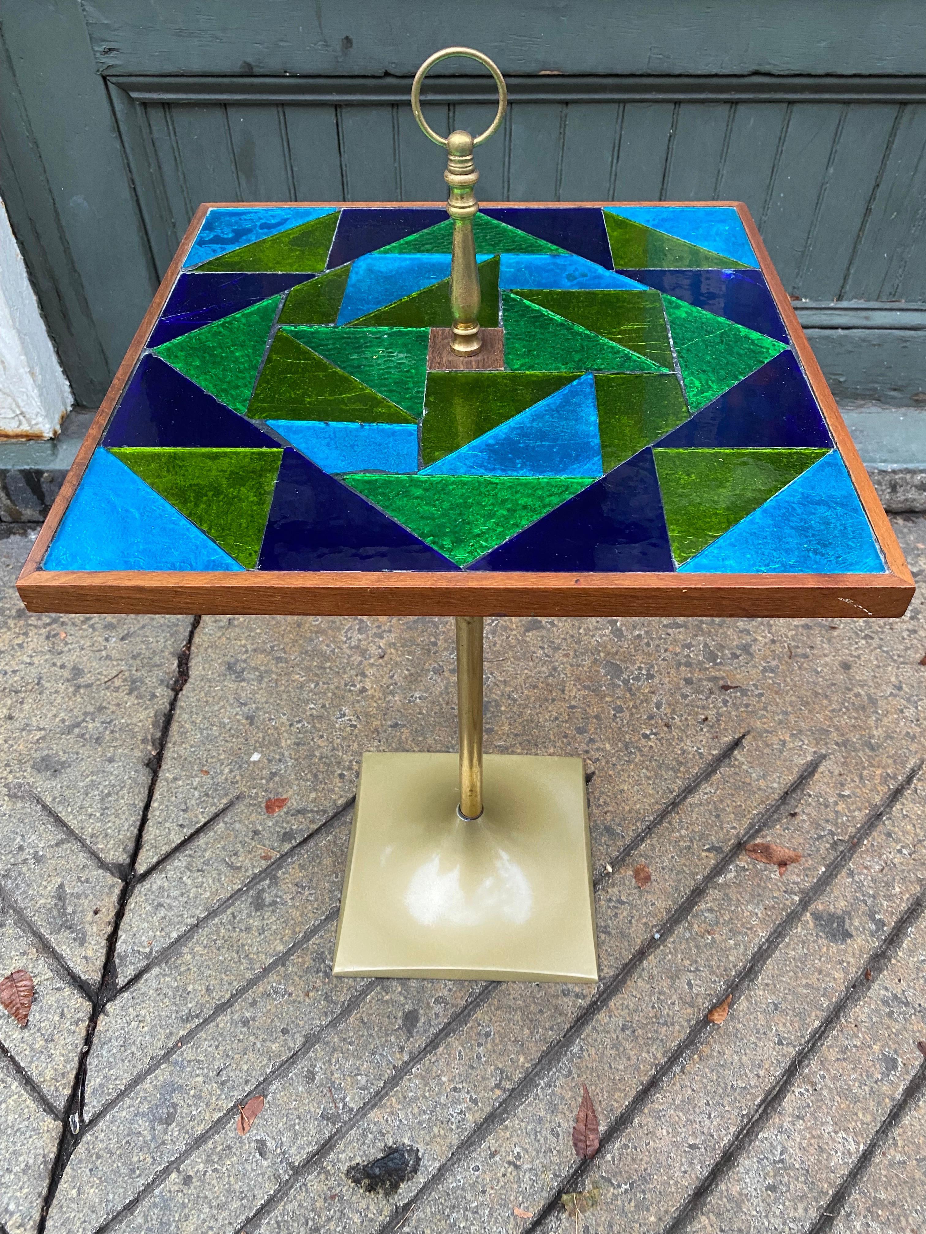Georges Briard Glass Top Drink Table For Sale at 1stDibs