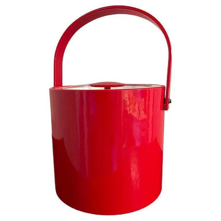 Georges Briard Red Ice Bucket at 1stDibs