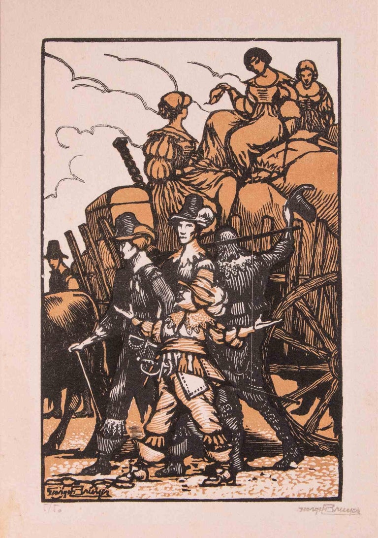 Georges Bruyer - The Migration - Woodcut Print by Georges Bruyer ...