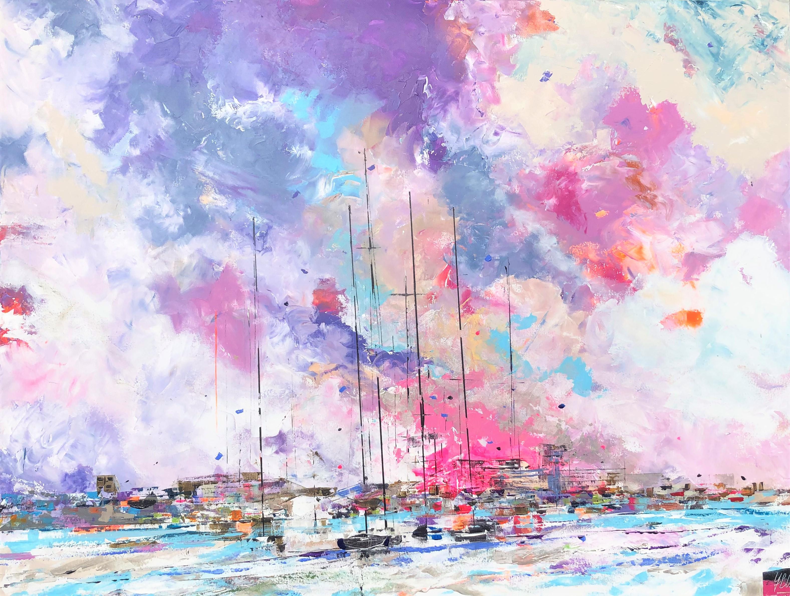 Georges Cabot - A L'aube D'une Nouvelle Vie - Abstract Oceanscape Painting by GECA For Sale at ...