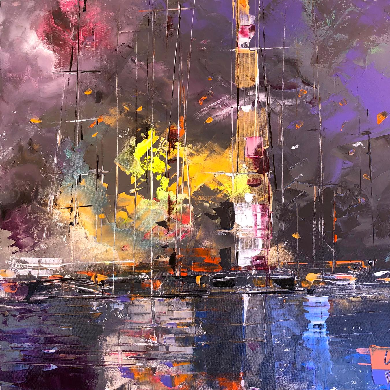 Georges Cabot - Nocturne - Abstract Oceanscape Painting by GECA For ...